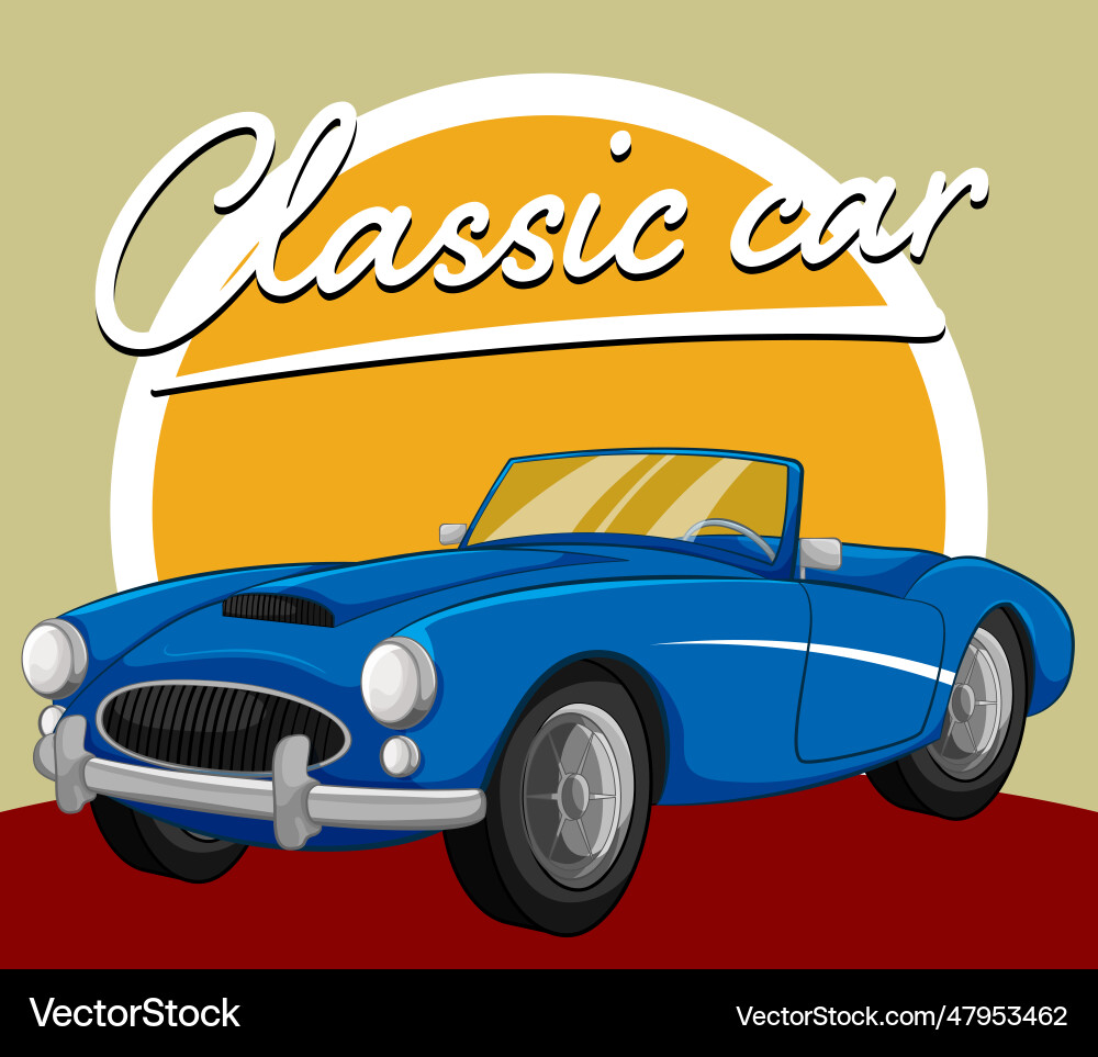 Classic vintage convertible car Royalty Free Vector Image