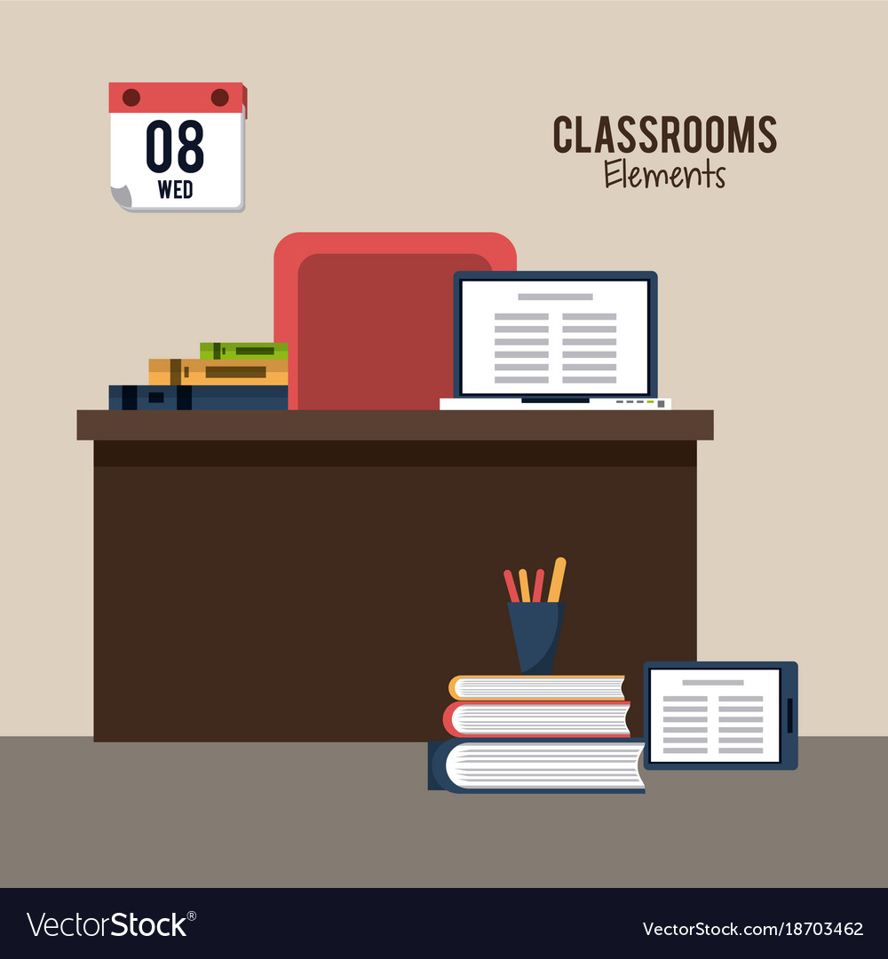 Classroom elements design Royalty Free Vector Image