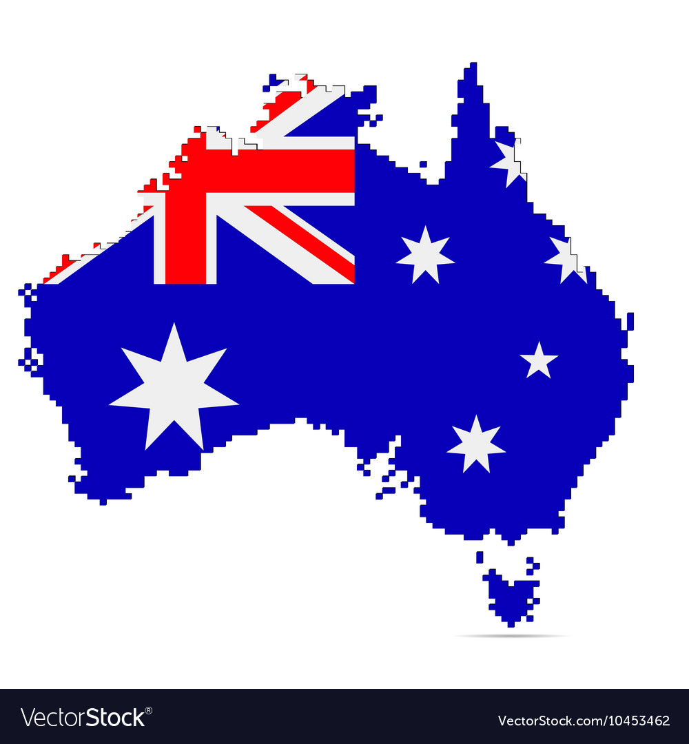 Creative pixel australia map Royalty Free Vector Image