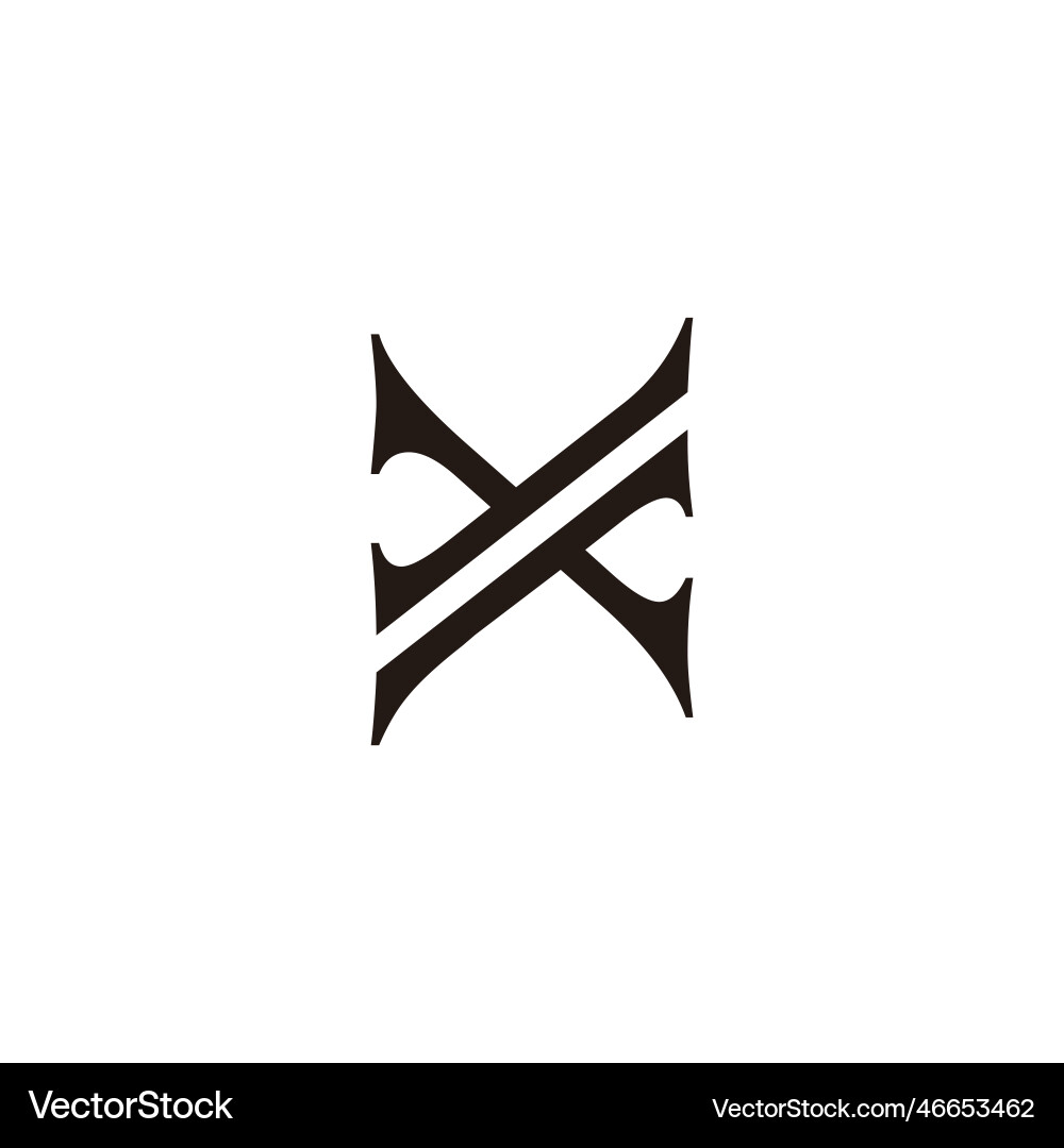 Letter x double lines geometric symbol simple logo