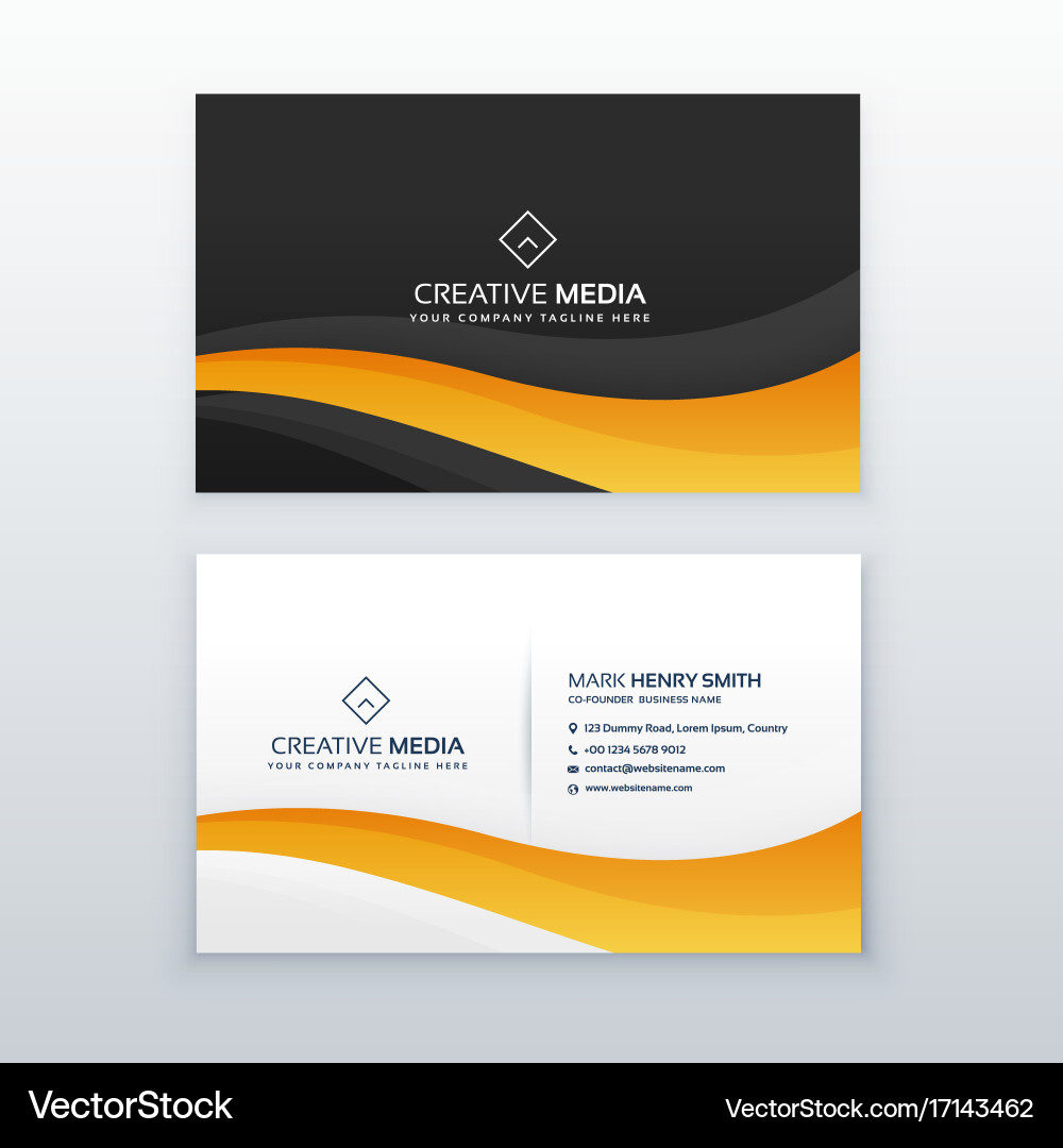 Modern dark business card design Royalty Free Vector Image