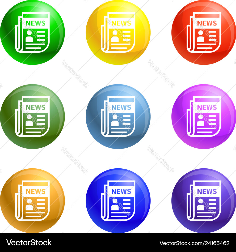 Newspaper election icons set Royalty Free Vector Image