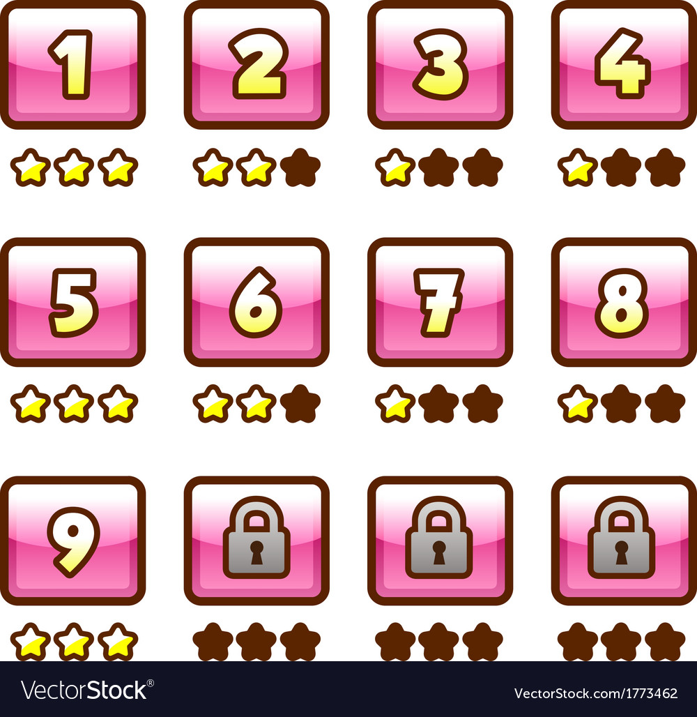 Pink level selection Royalty Free Vector Image