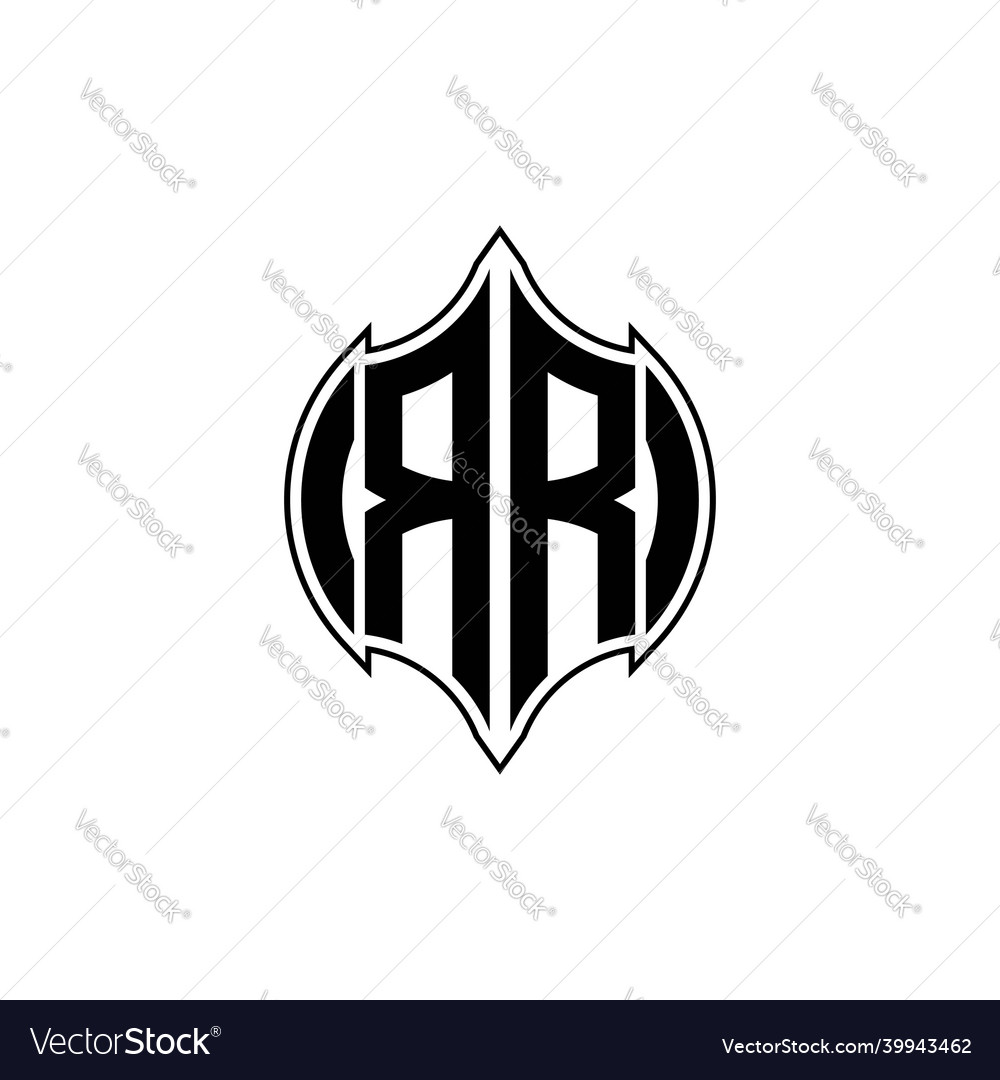 Rr logo monogram geometric shield shape style Vector Image