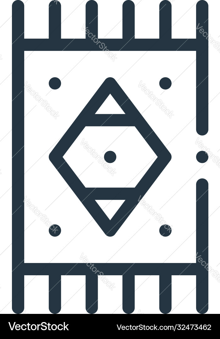 Rug icon isolated on white background outline Vector Image