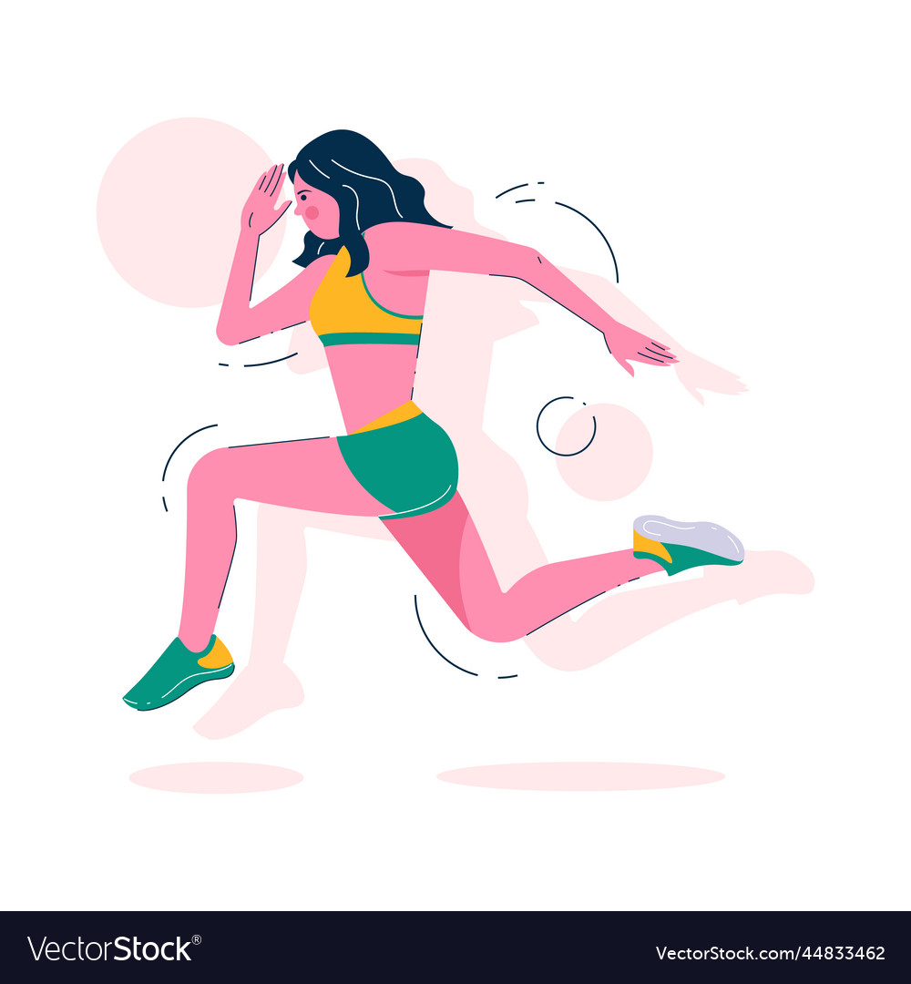 Runner sportswoman running marathon Royalty Free Vector