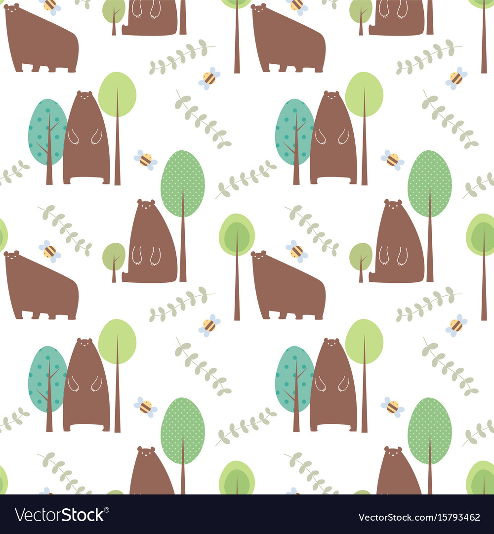 Seamless pattern bear Royalty Free Vector Image