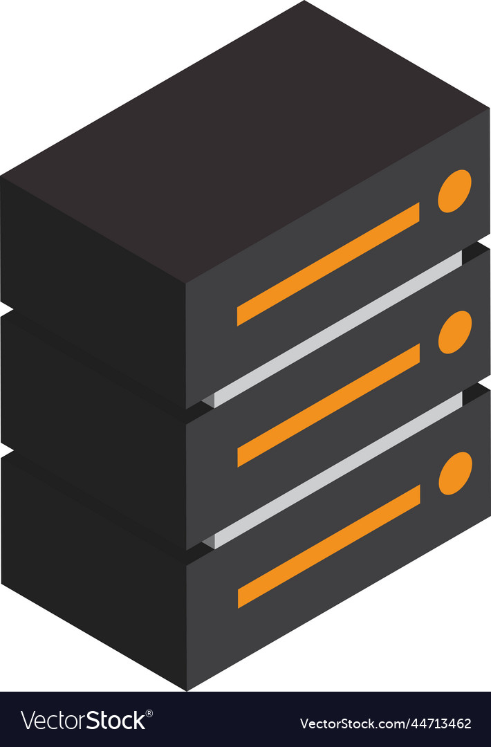 Servers and storage in 3d isometric style Vector Image