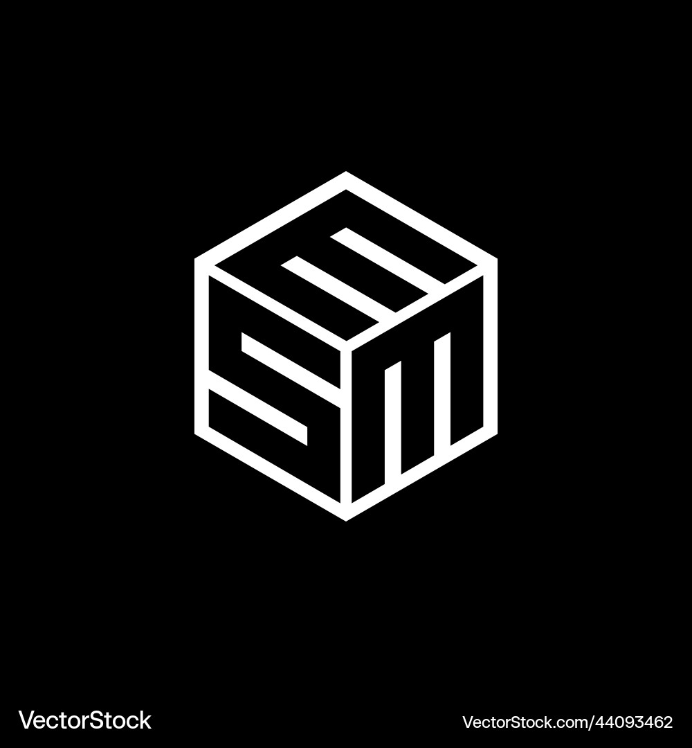 Smm letter logo design with black background Vector Image