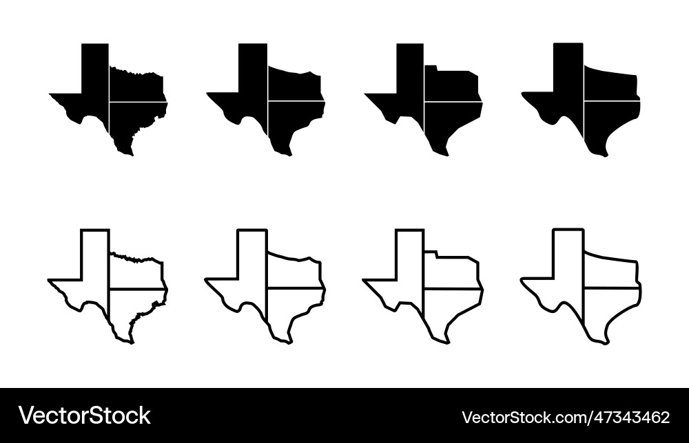 Texas icon set sign symbol Royalty Free Vector Image