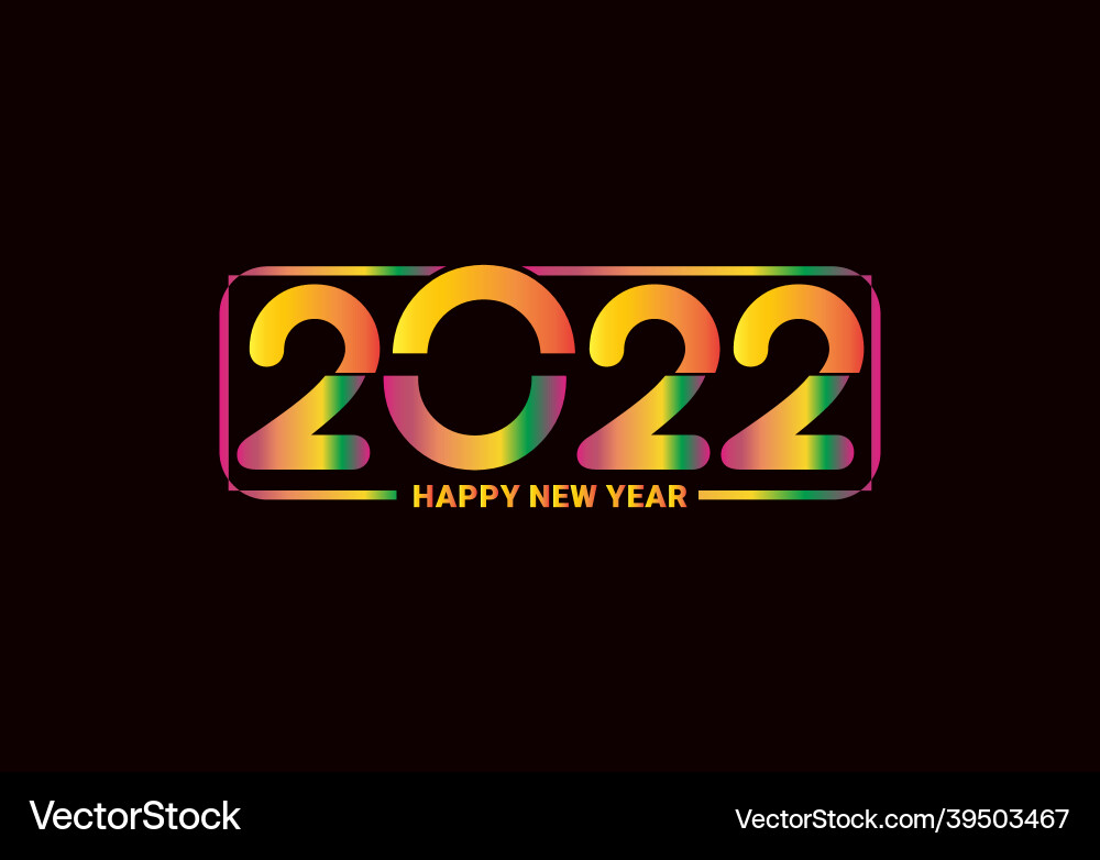 2022 happy new year creative logo design template Vector Image