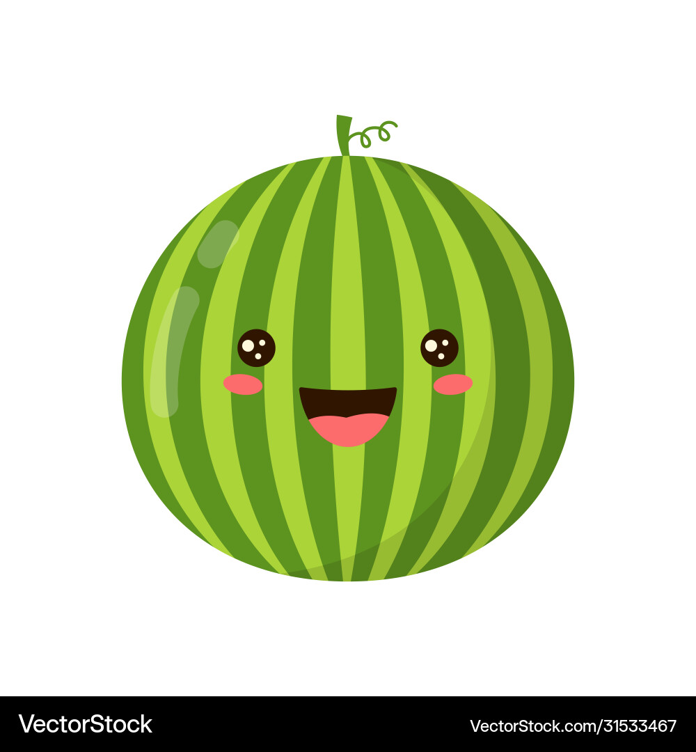 Cartoon watermelon isolated on white Royalty Free Vector