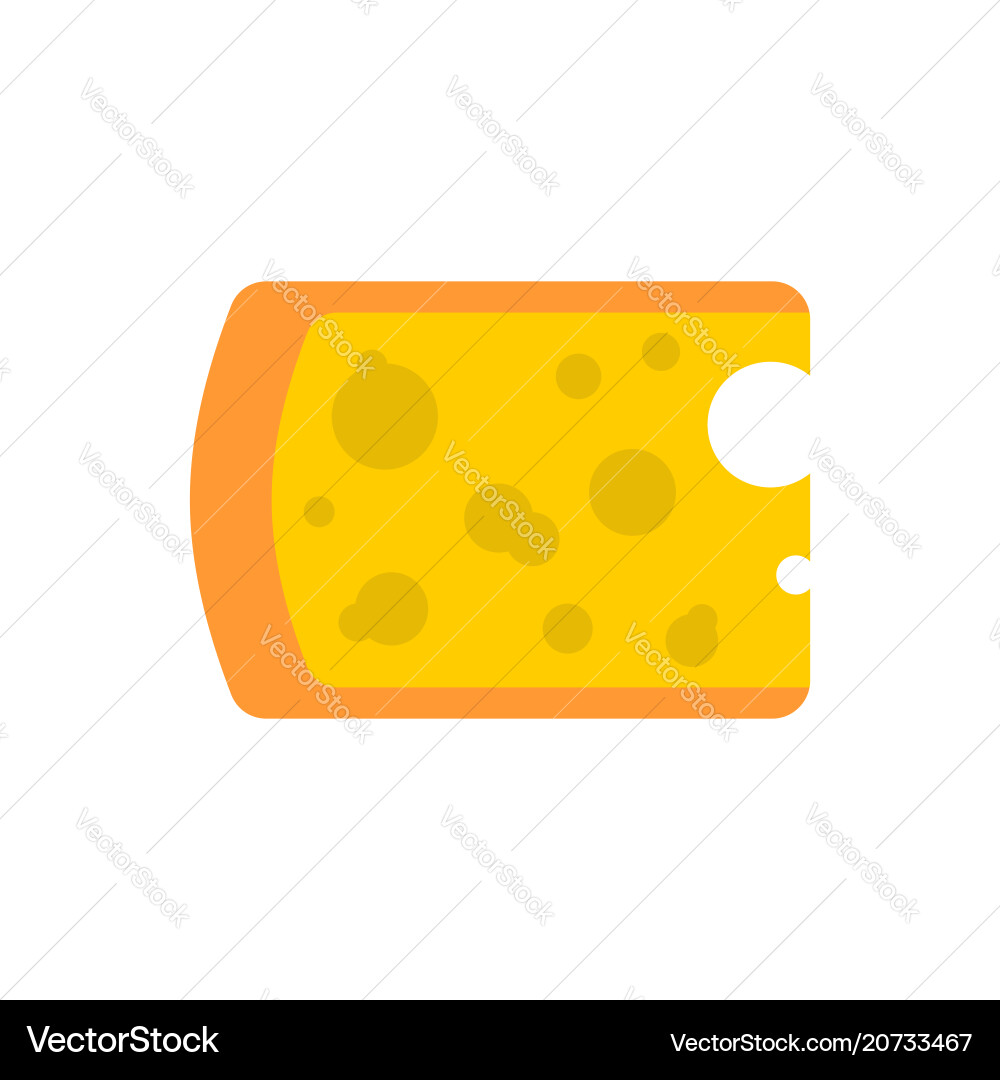 Cheese piece isolated yellow dairy product Vector Image