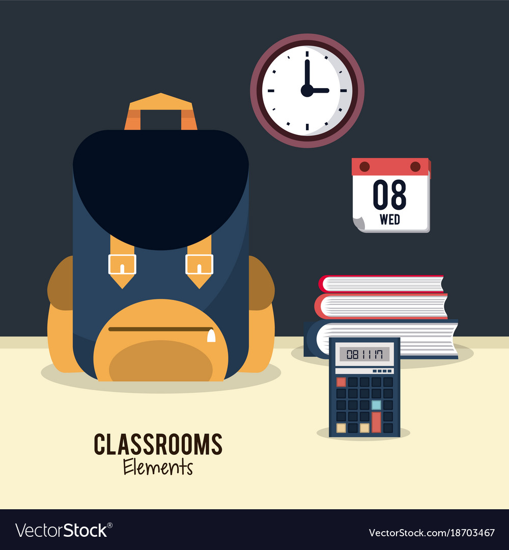 Classroom elements design Royalty Free Vector Image