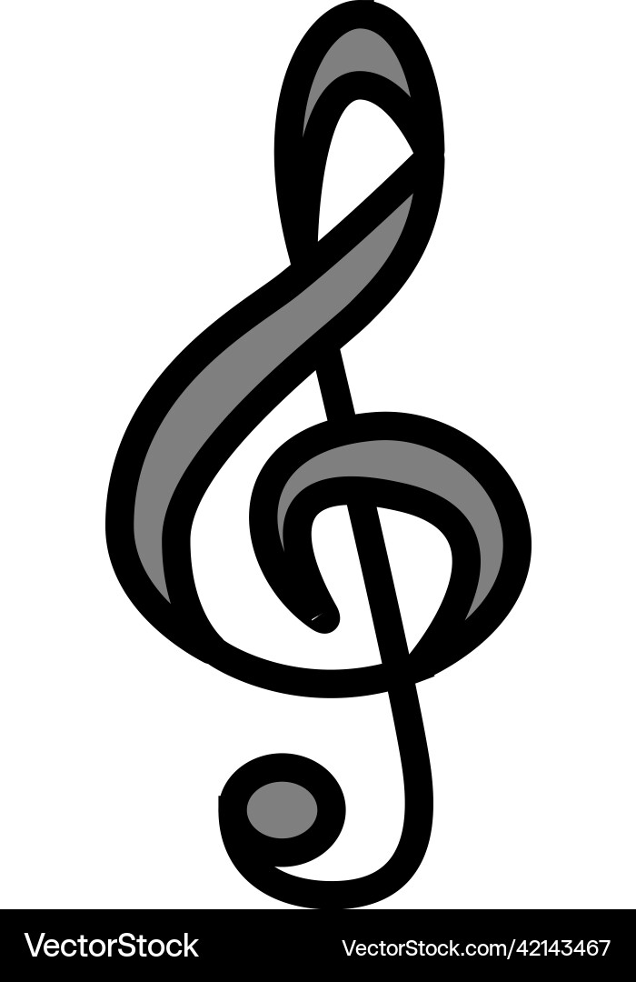 Clef music color icon Royalty Free Vector Image