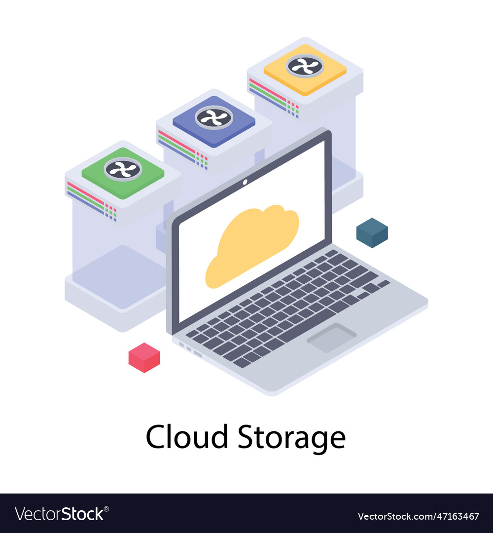 Cloud storage isometric icon Royalty Free Vector Image Cloud storage isometric icon Royalty Free Vector Image