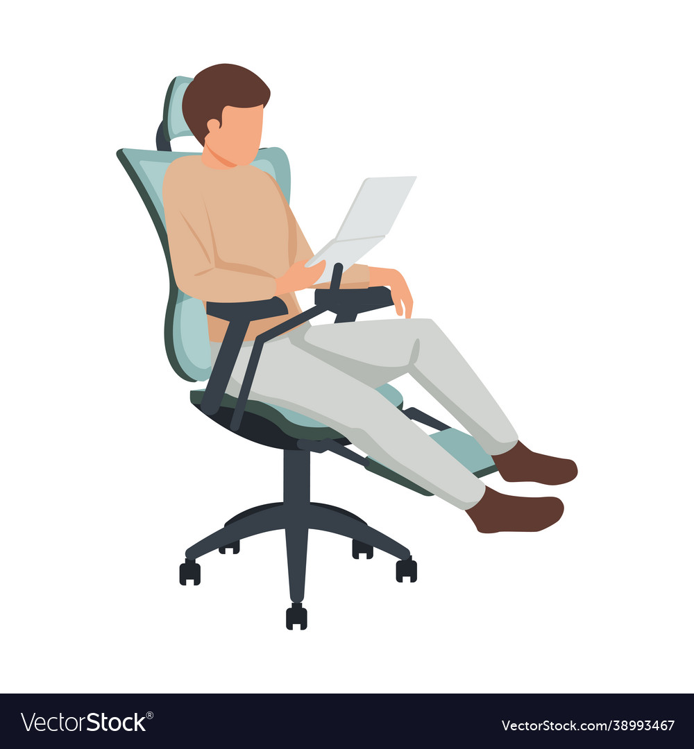 Comfortable work chair composition Royalty Free Vector Image