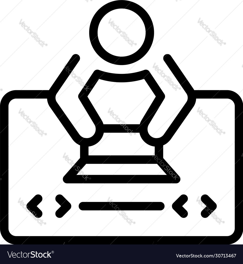 Developer in front laptop icon outline style Vector Image