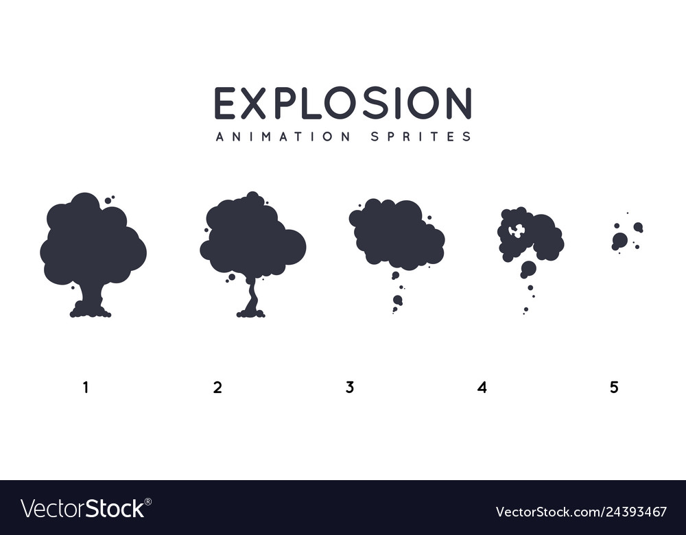 Explosion storyboard sprite set for animation Vector Image