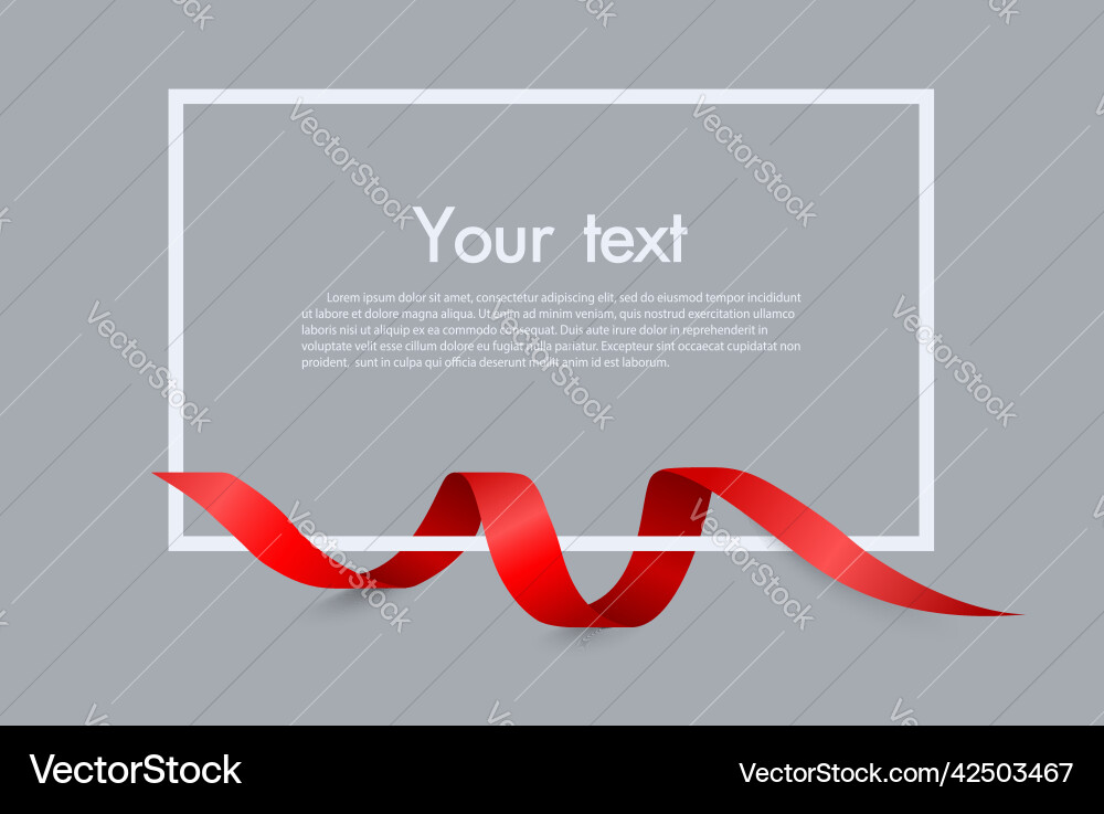 Frame and border of red ribbon template elements Vector Image