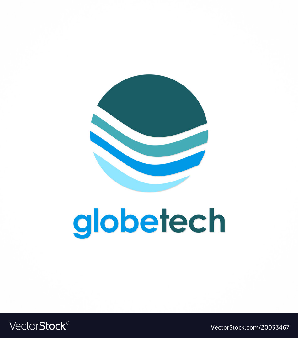 Globe technology logo Royalty Free Vector Image