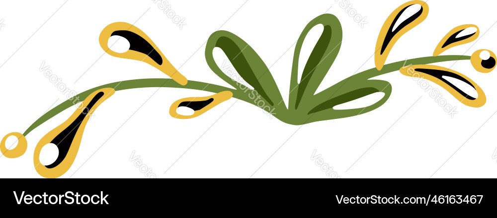 Hand drawn doodle branch with leaves isolated Vector Image