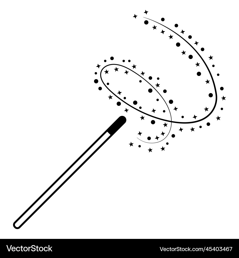 Magic wand logo icon stick star trick sparkles Vector Image