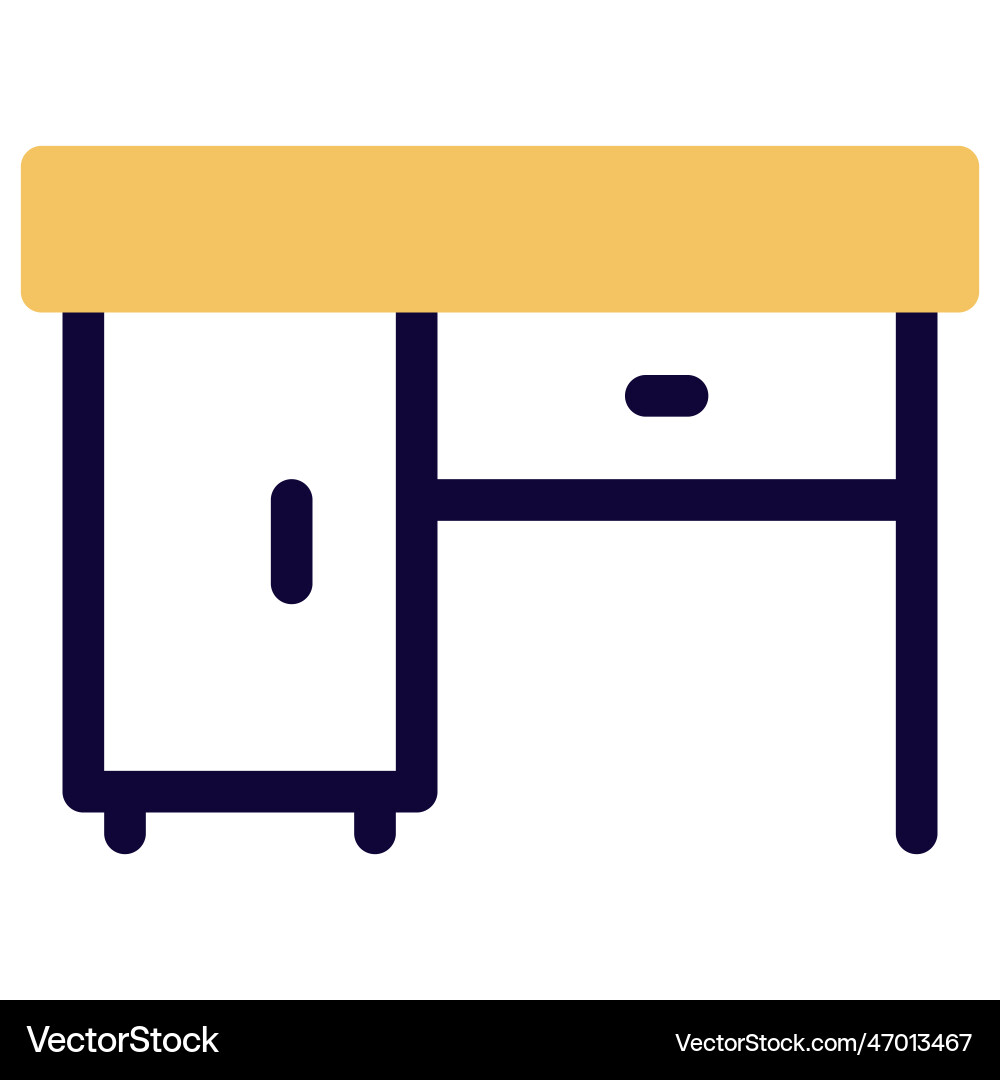 Office desk with dual drawers storage Royalty Free Vector