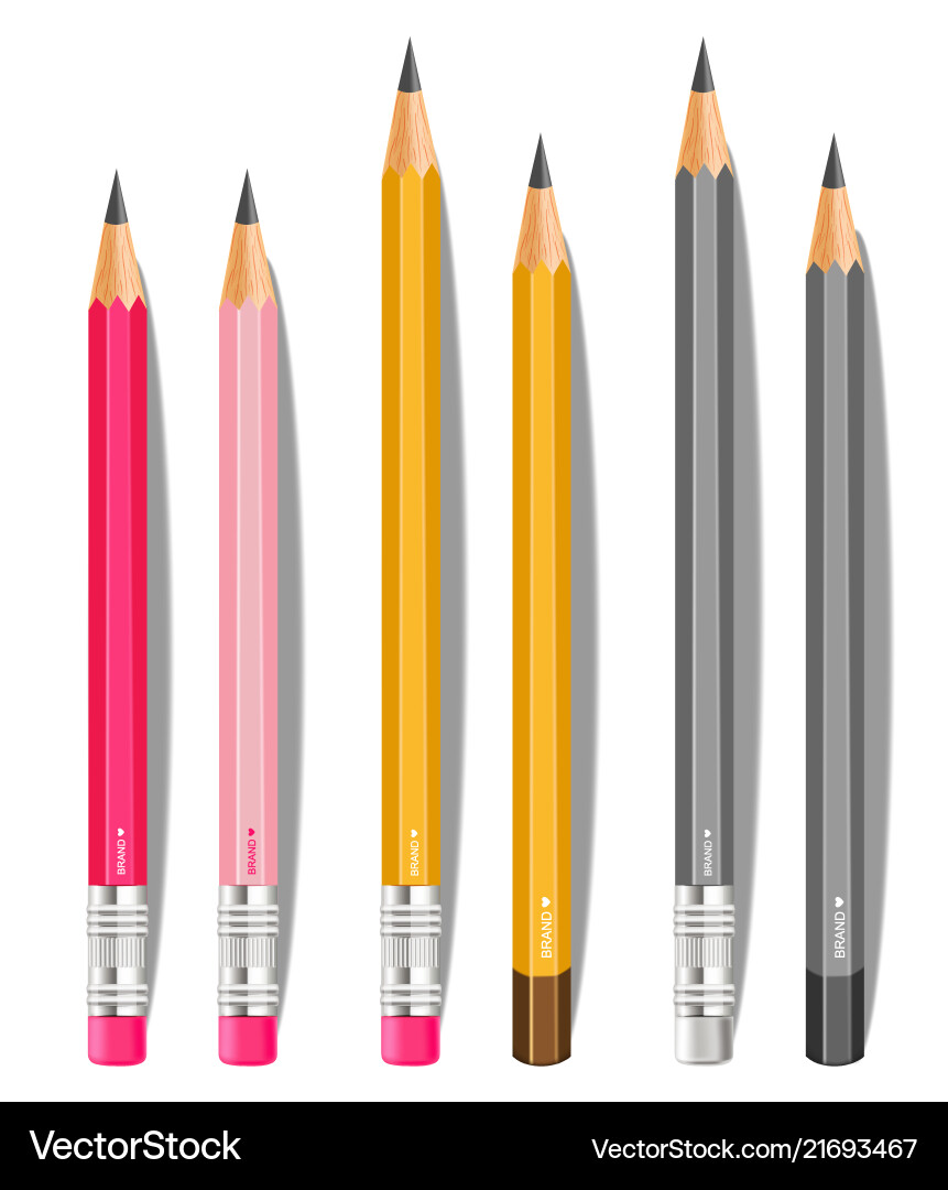 Pencils realistic writting or drawing Royalty Free Vector
