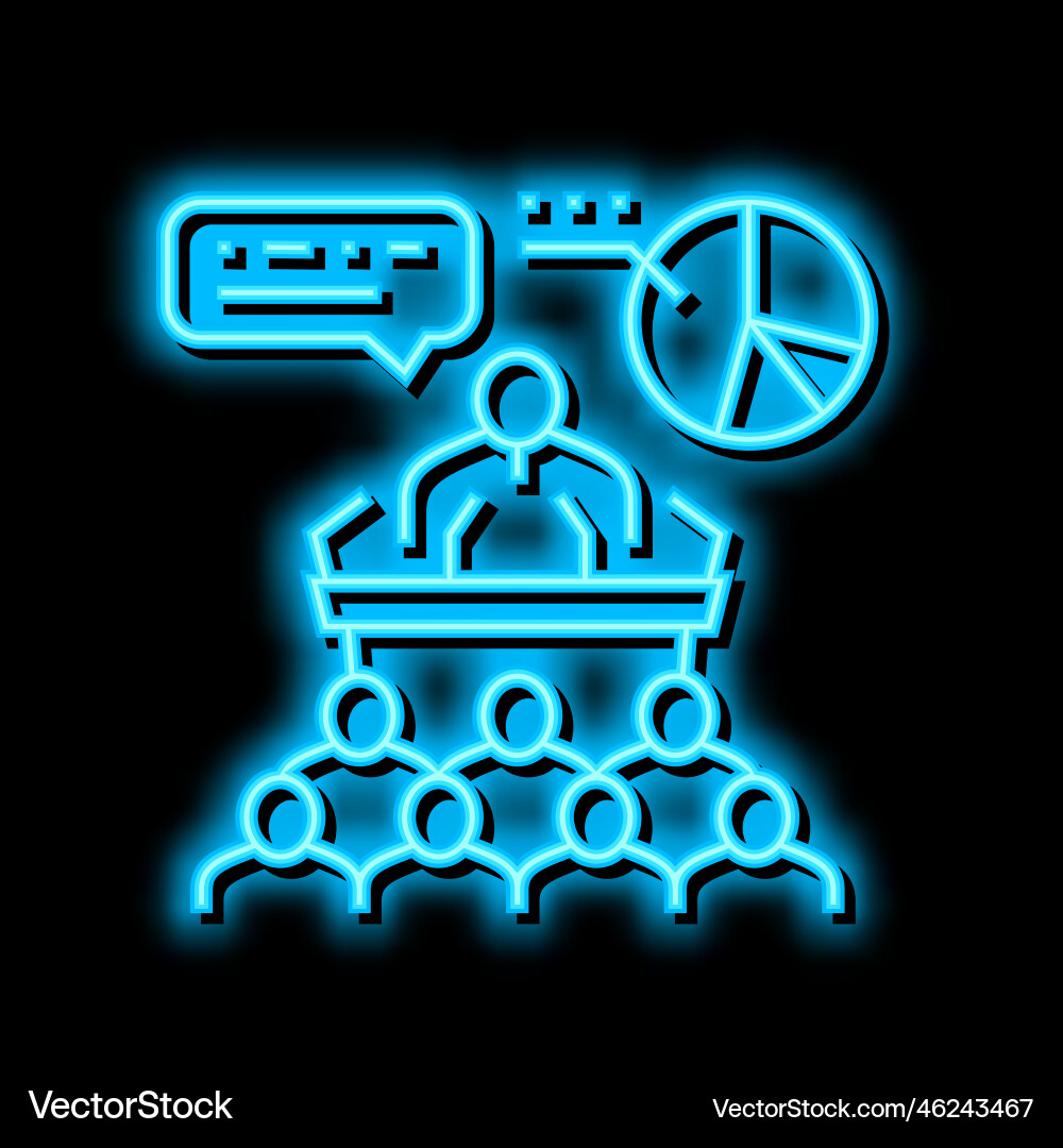 Political campaign neon glow icon Royalty Free Vector Image
