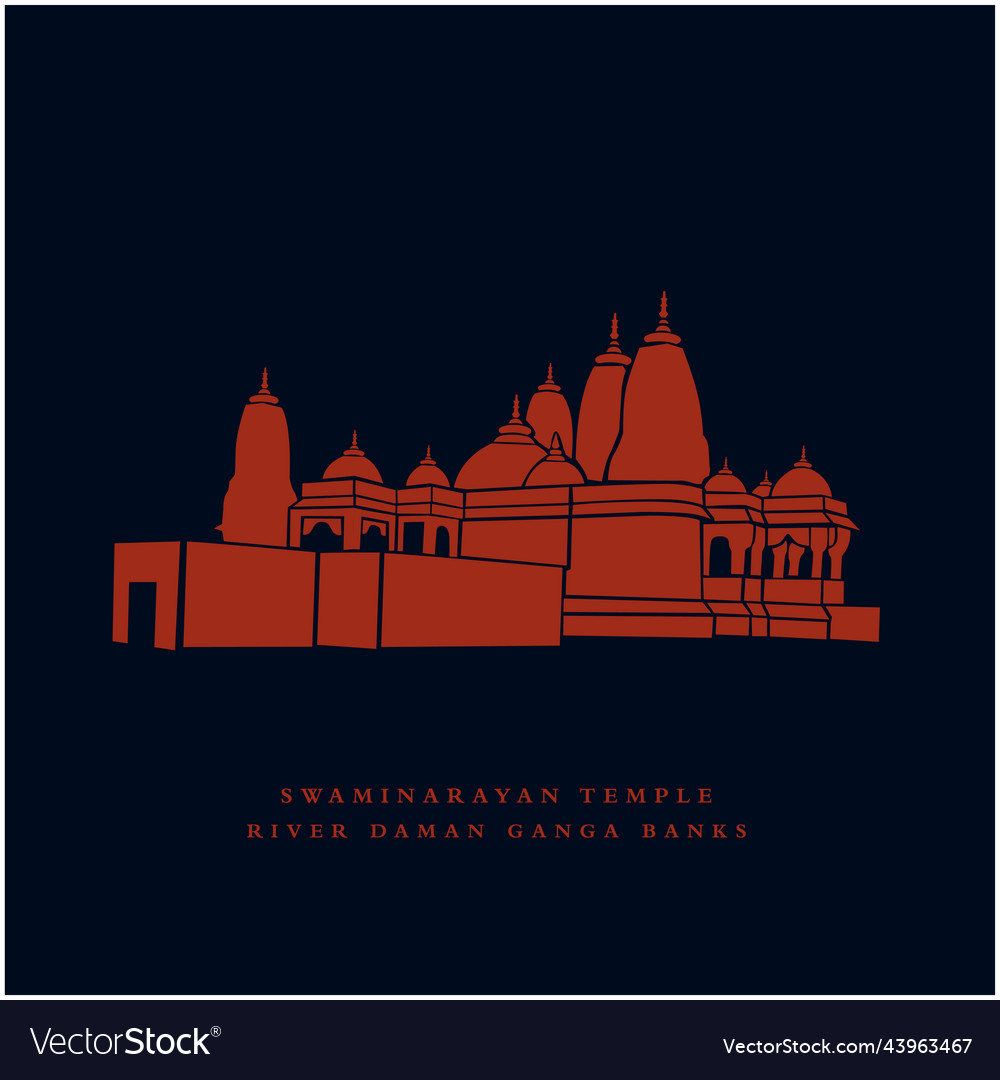 Swaminarayan temple in daman icon Royalty Free Vector Image