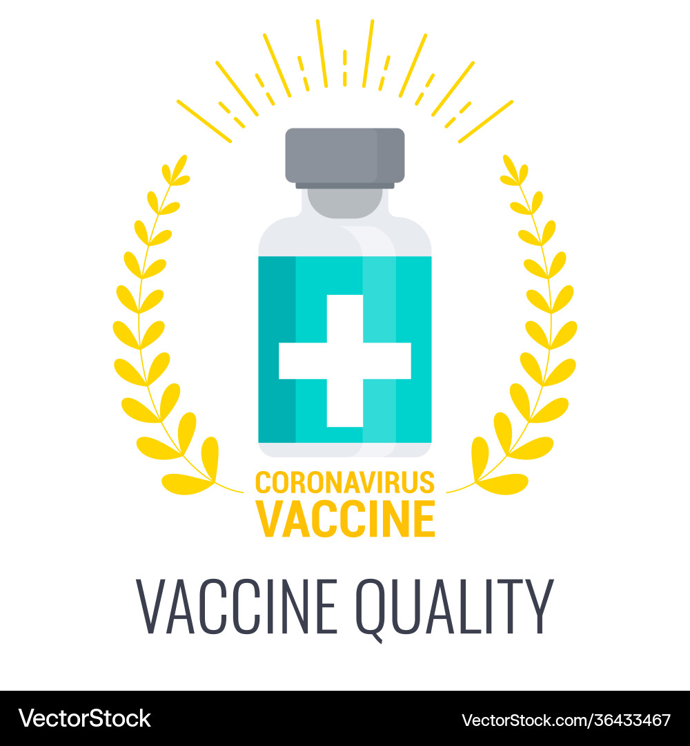 Vaccination quality icon syringe and dose Vector Image