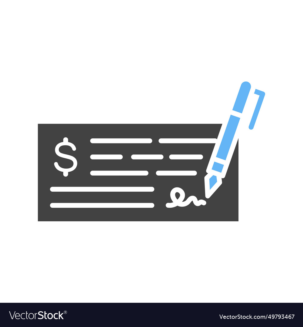 Write cheque icon image Royalty Free Vector Image