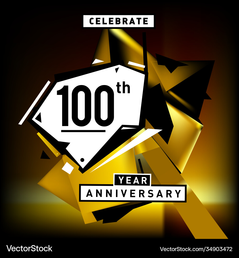 100th anniversary celebration colorful background Vector Image