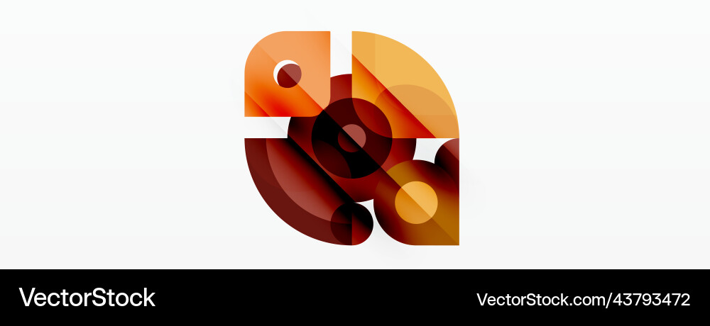 Colorful round shapes circles and triangles Vector Image