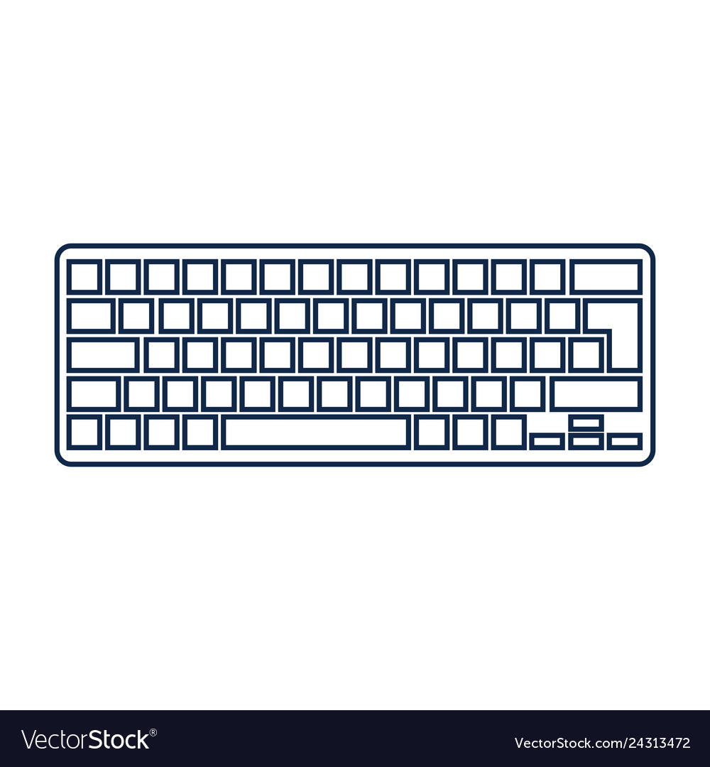 Computer keyboard isolated icon Royalty Free Vector Image