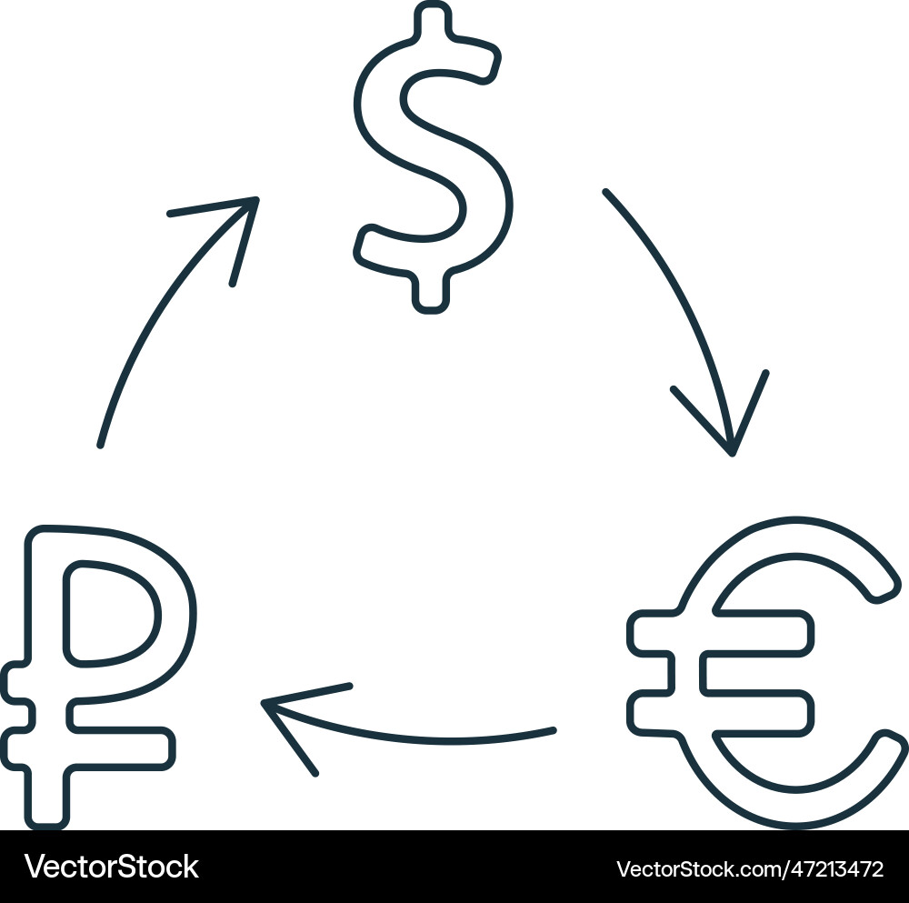 Currency exchange icon monochrome simple sign Vector Image
