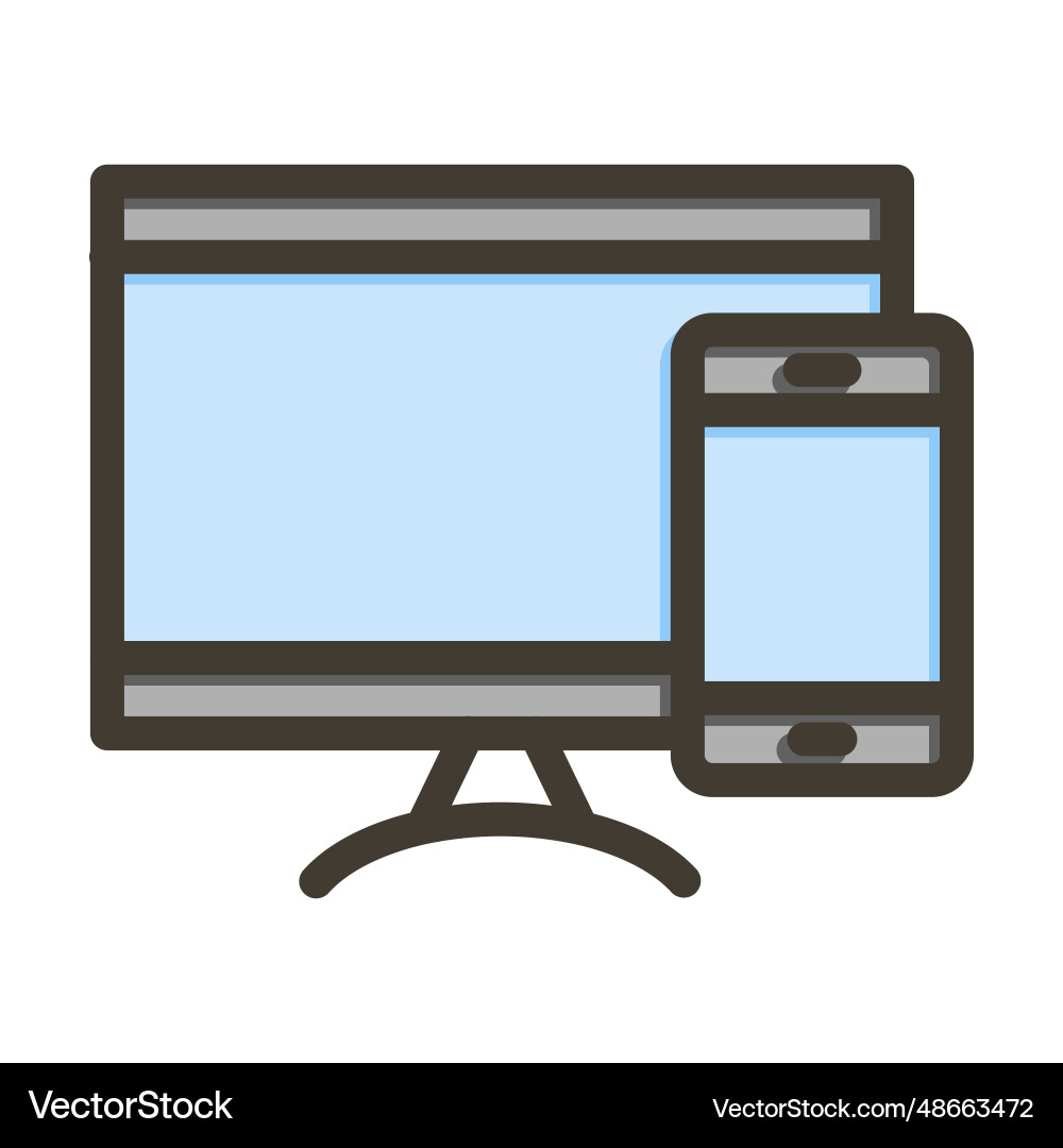 Devices thick line filled colors icon Royalty Free Vector
