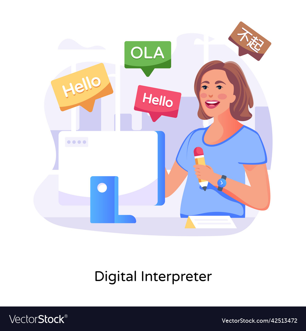 Digital interpreter Royalty Free Vector Image - VectorStock