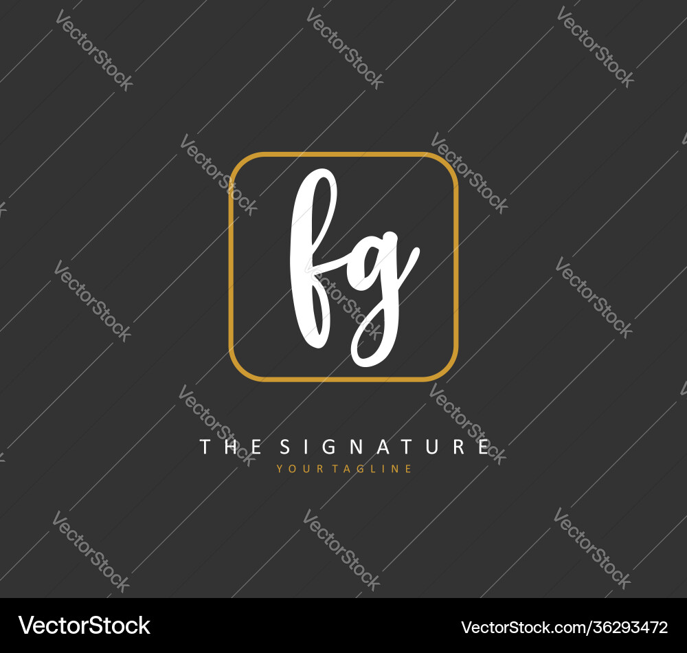 Fg initial letter handwriting and signature logo Vector Image
