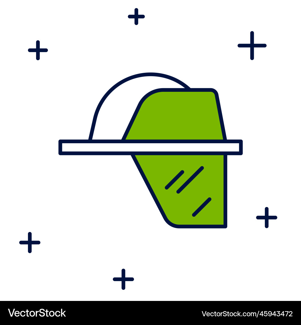 Filled outline firefighter helmet or fireman hat Vector Image