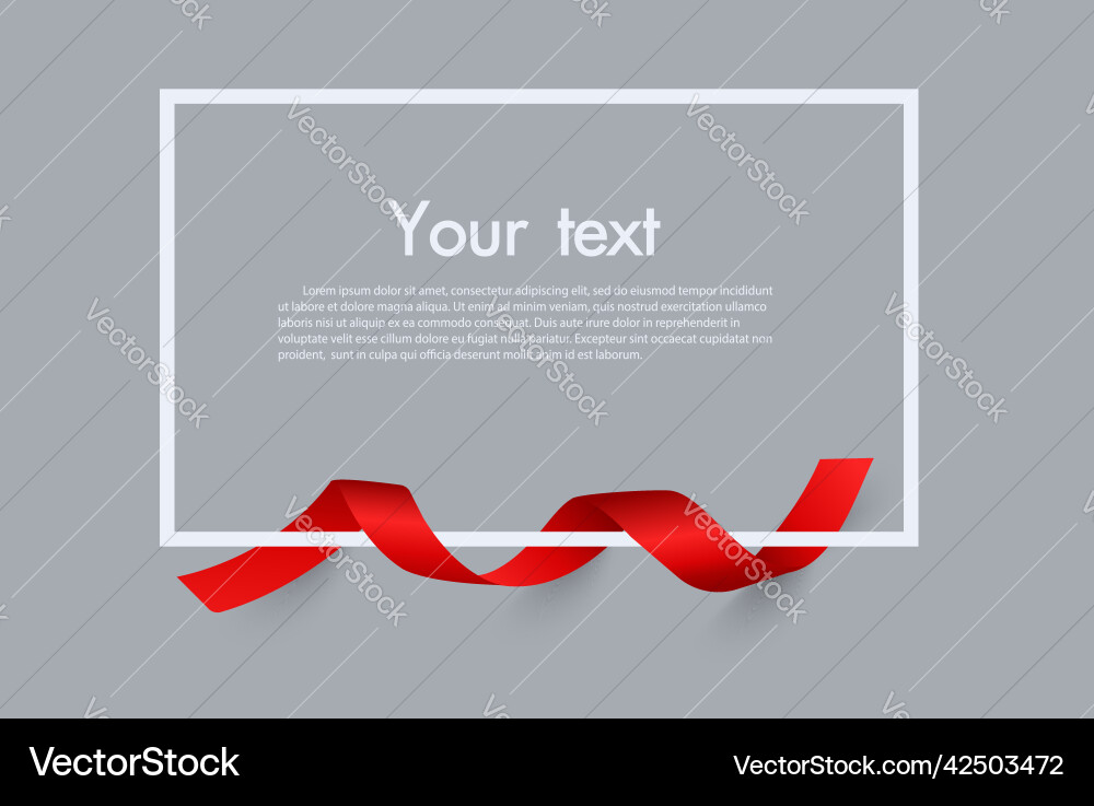 Frame and border of red ribbon template elements Vector Image