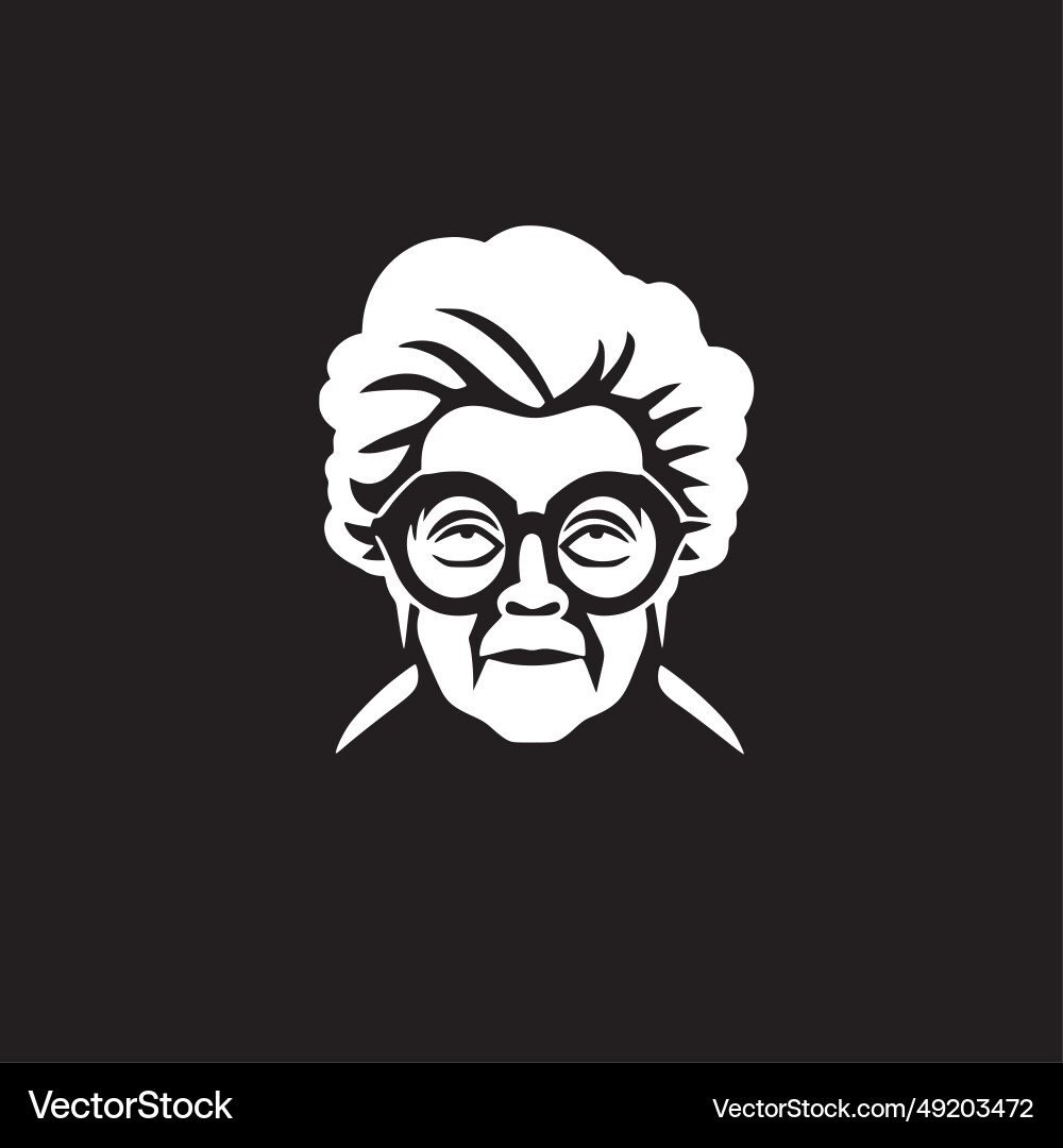 Grandma - minimalist and flat logo Royalty Free Vector Image