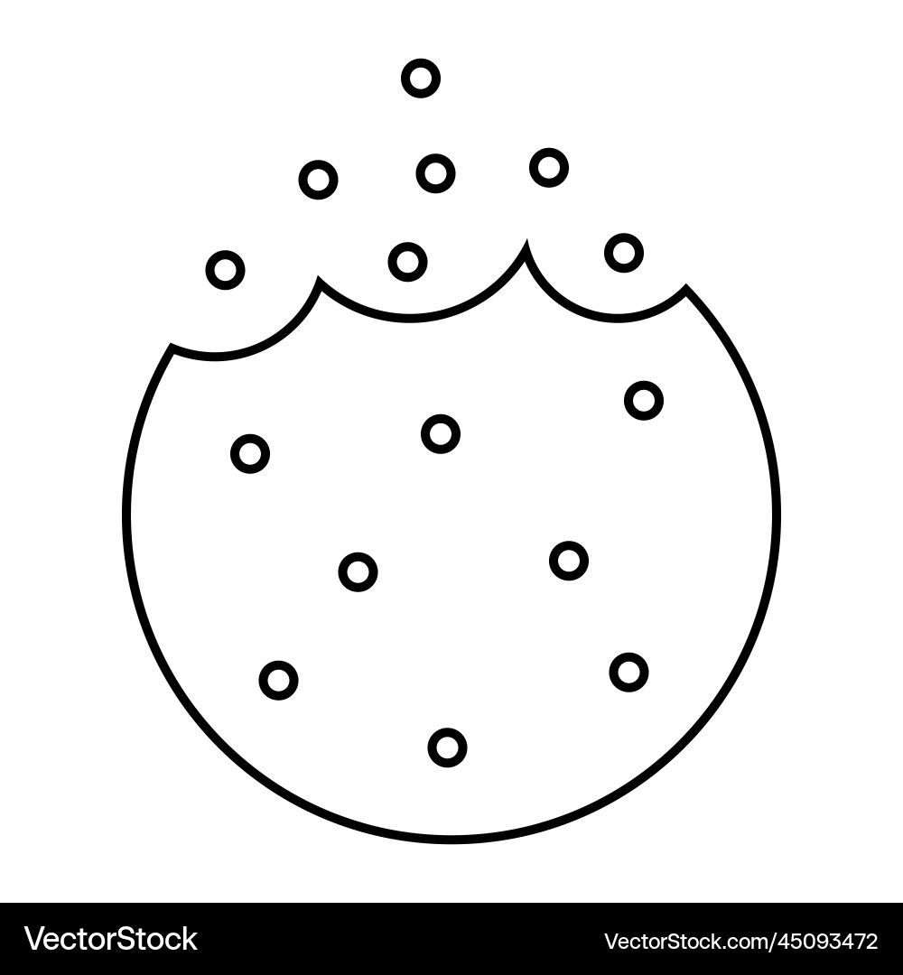 Icon cookie bite biscuit mark logo pastry food Vector Image