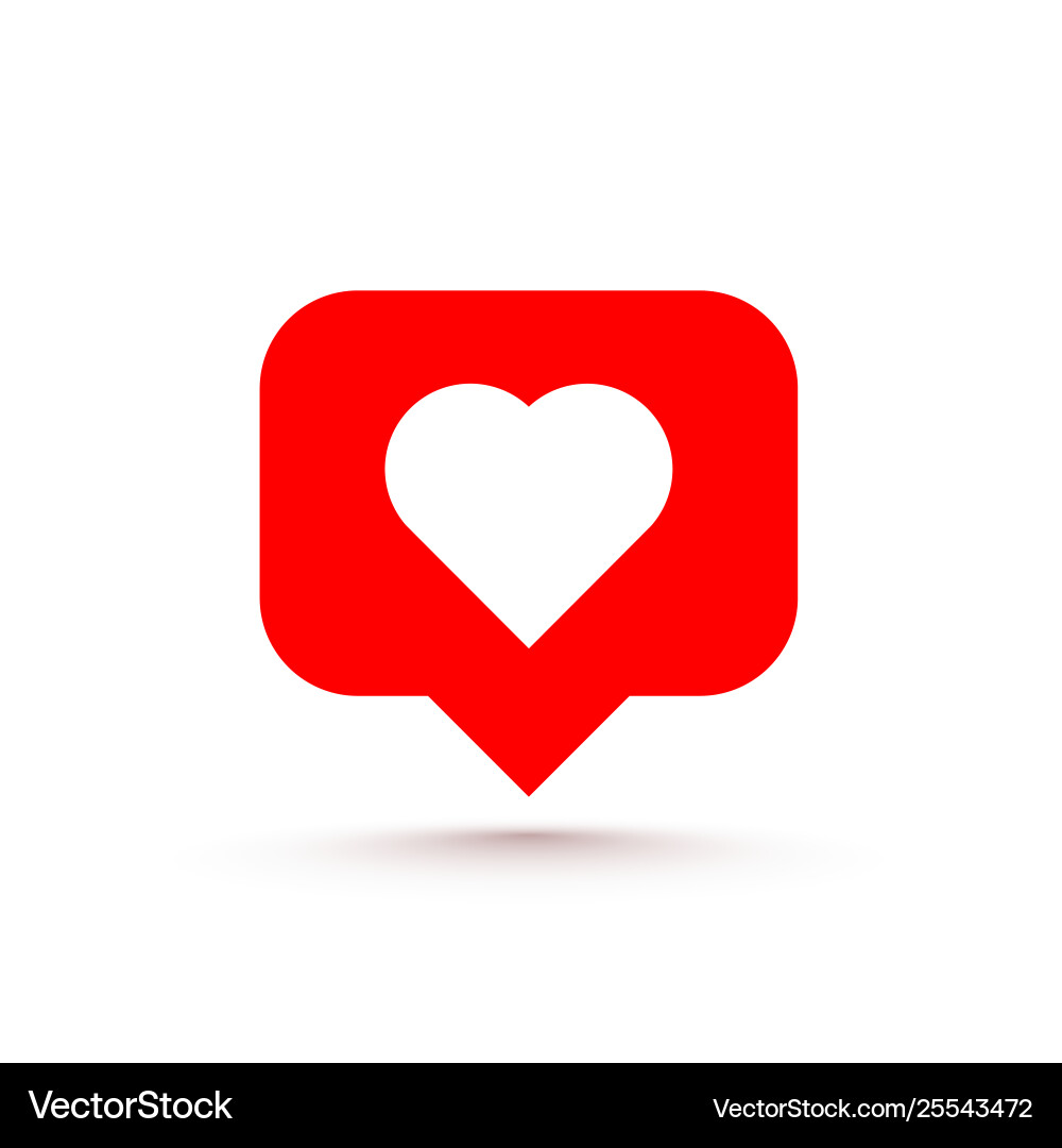 Icon heart like social network white background Vector Image