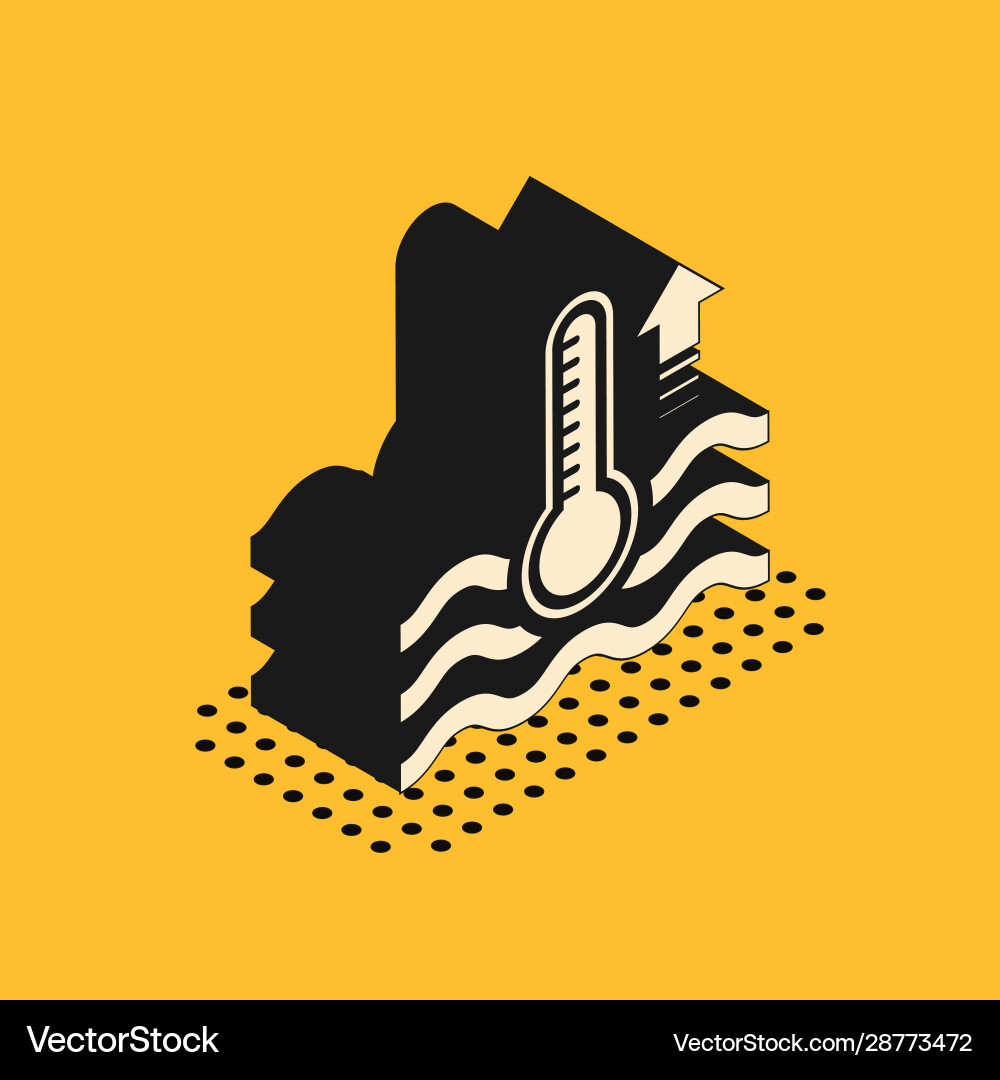 Isometric water thermometer measuring heat Vector Image