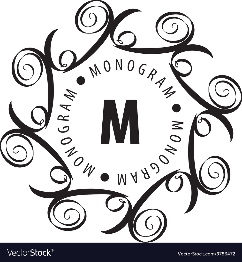 Monogram in frame Royalty Free Vector Image - VectorStock