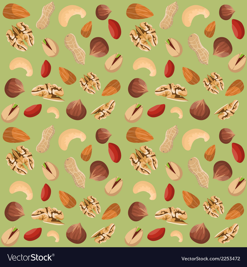 Nut mix seamless pattern Royalty Free Vector Image
