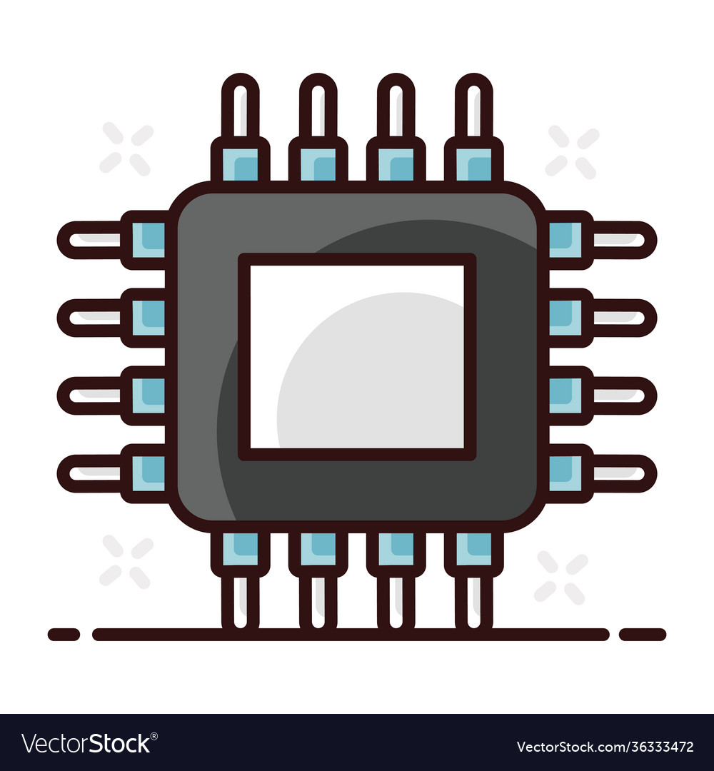 Processor chip Royalty Free Vector Image - VectorStock