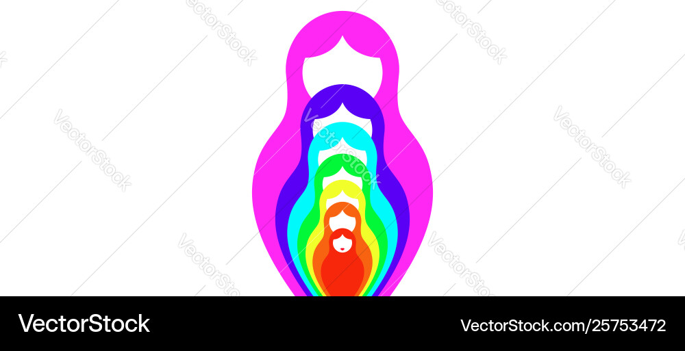 Russian nesting dolls matrioska set icon colorful Vector Image
